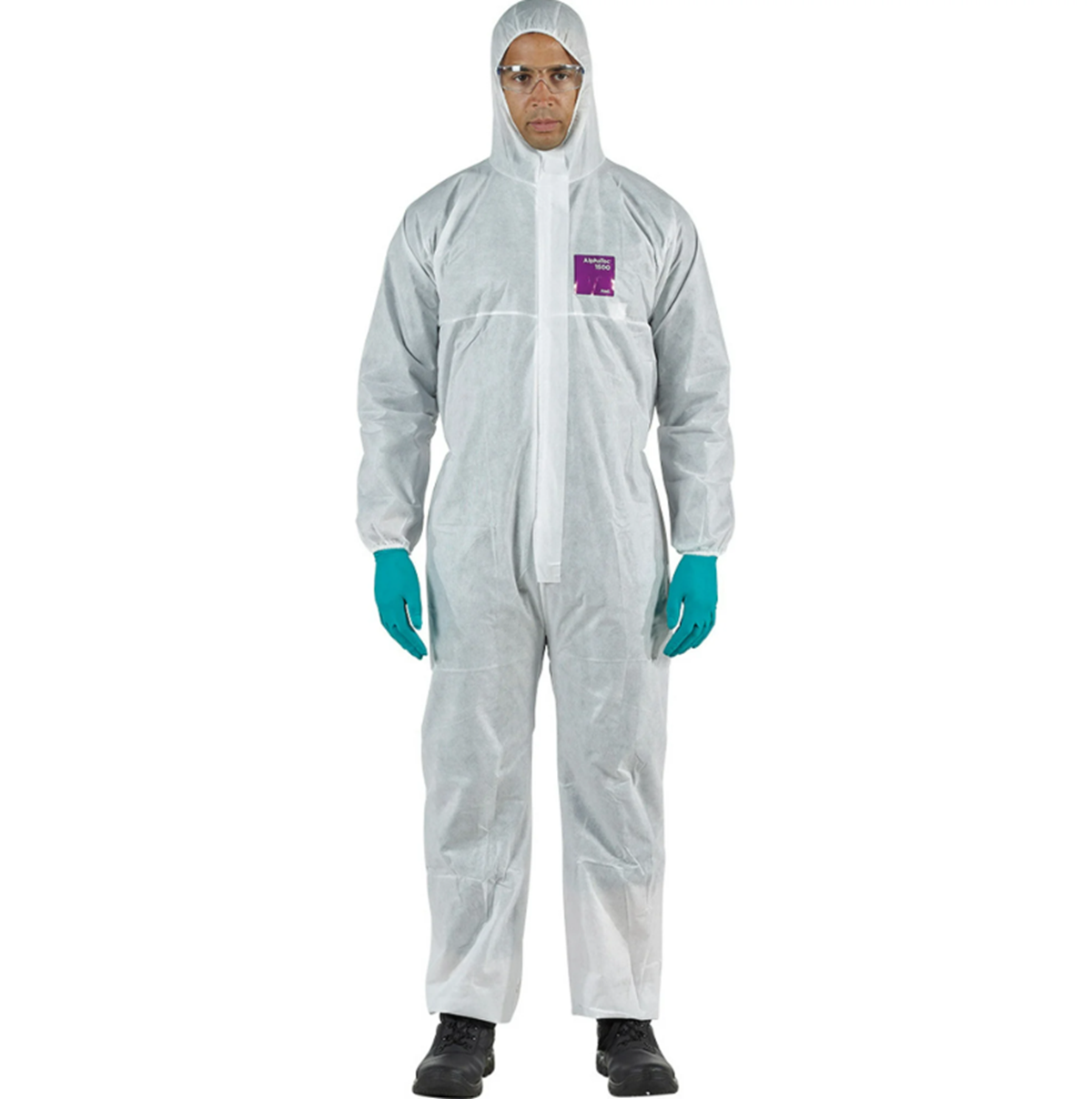 AlphaTec® 1500 Disposable Serged Hooded Coverall, Stitched Seam, Size ...