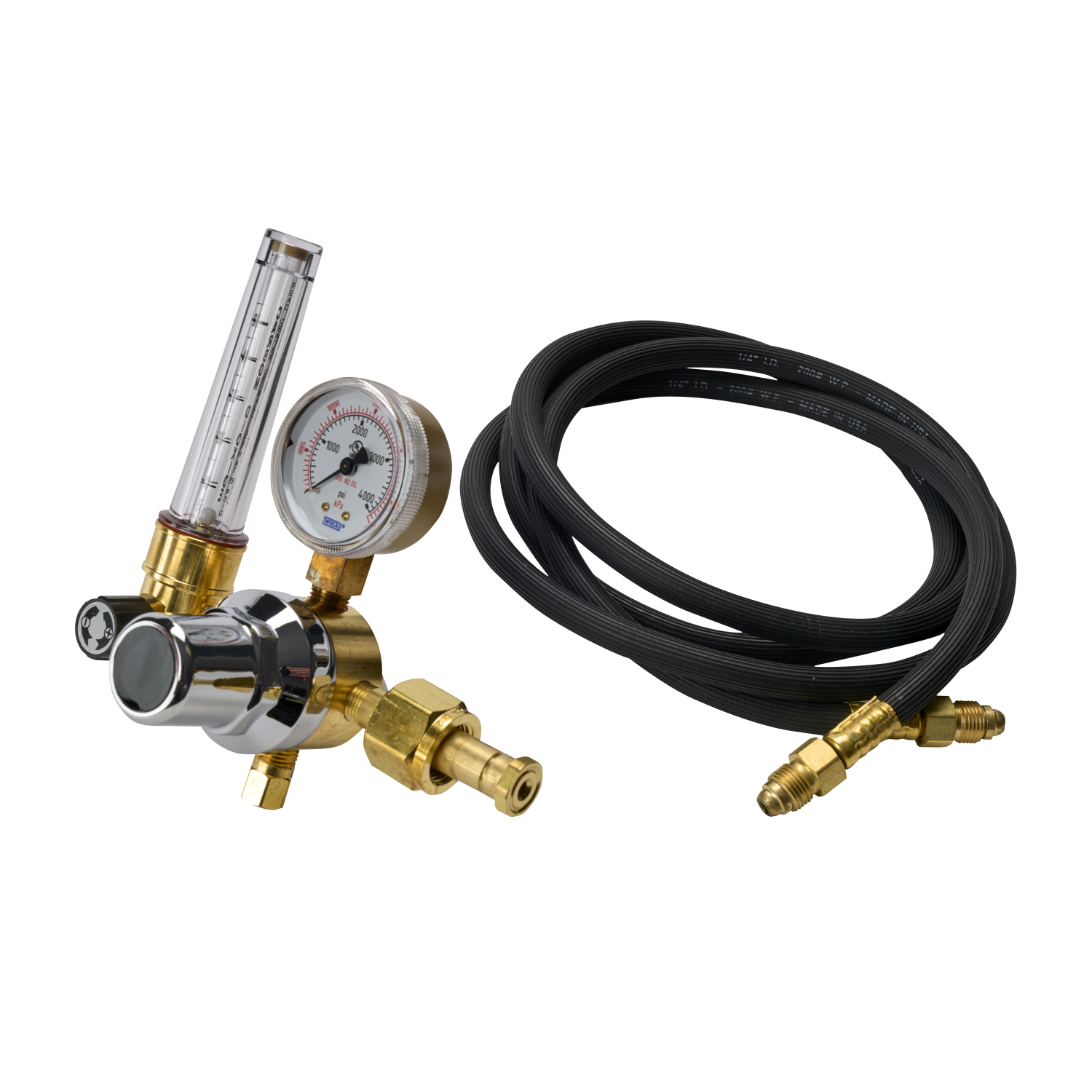 48 Series Medium Duty CO2 Single-Stage Flowmeter Regulator w/ Hose Kit ...