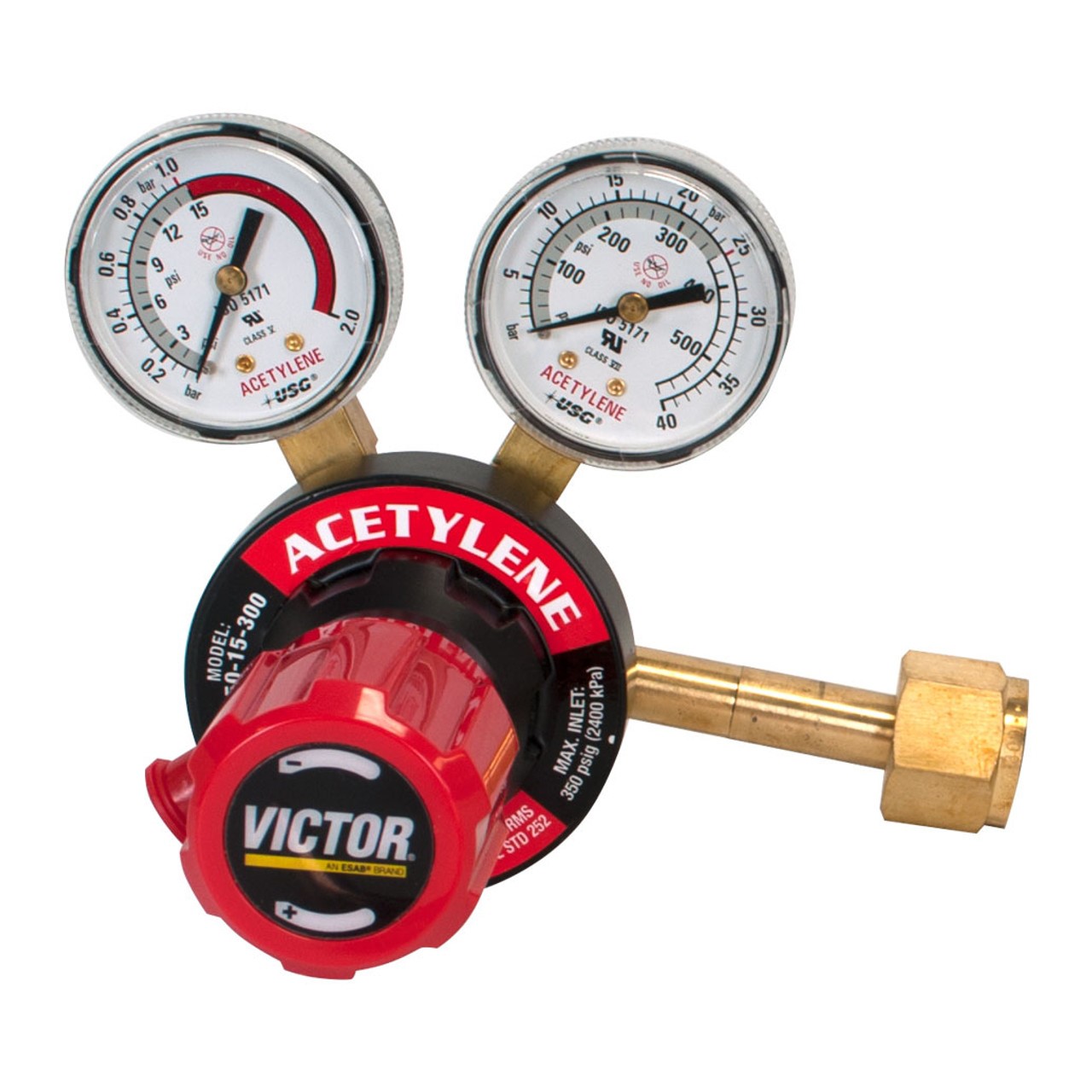 G350-15-300 Heavy Duty Acetylene Single Stage Regulator, CGA-300
