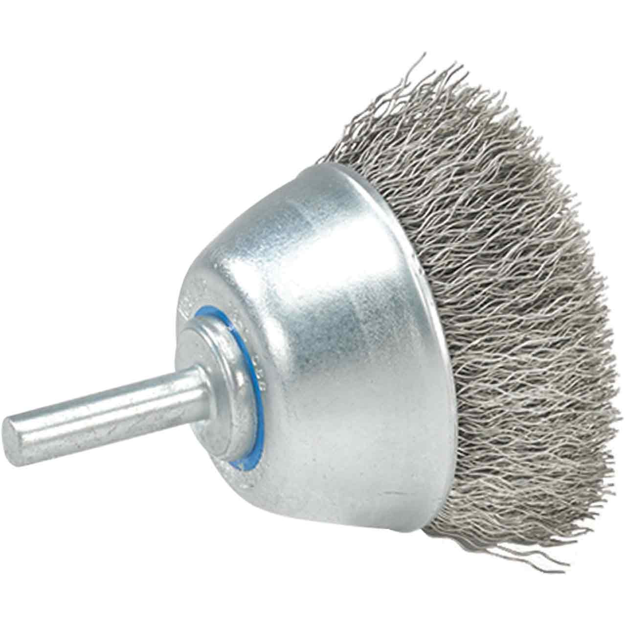 Blue Cup Mounted Crimped Wire Brush