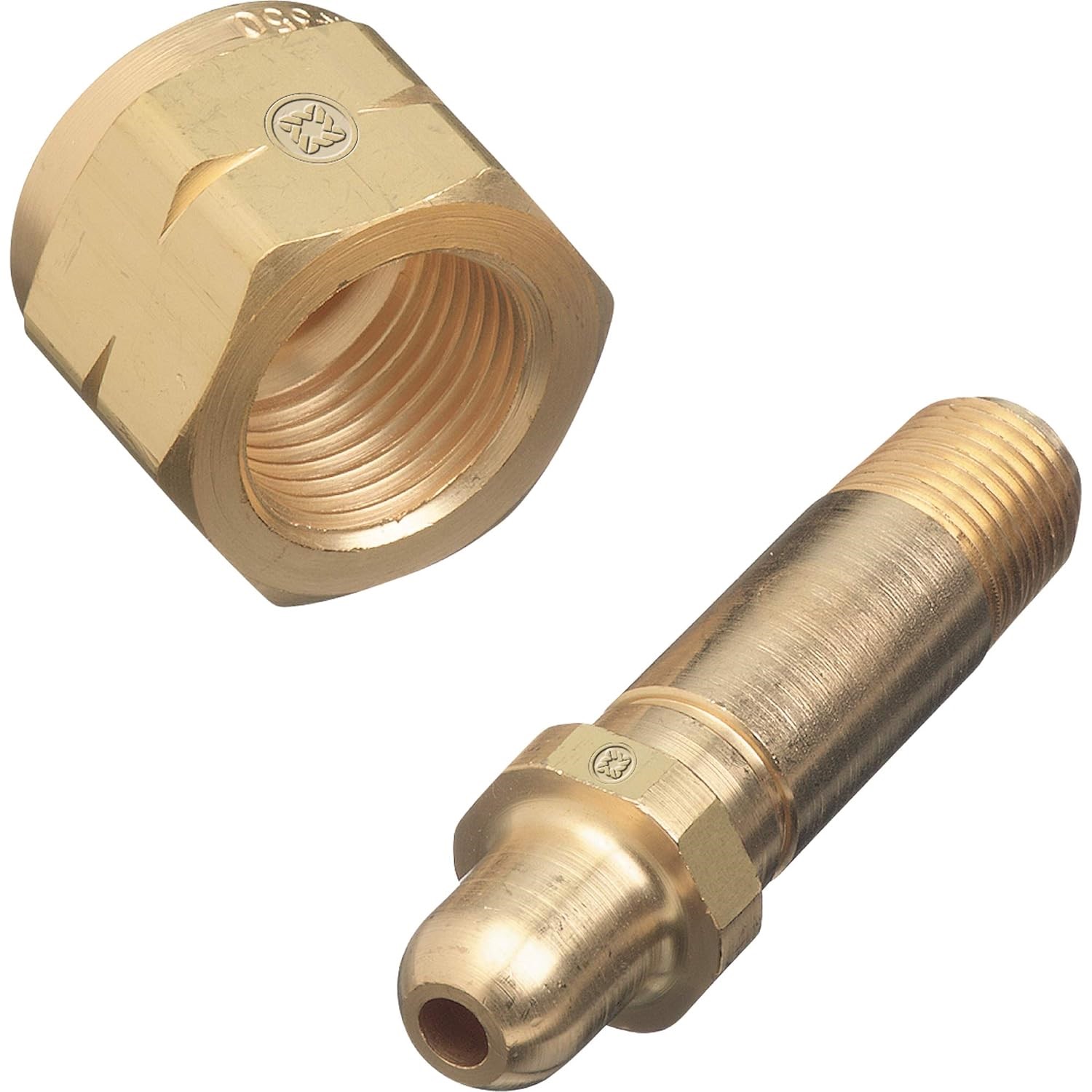1/4" NPT x 3" Length Hydrogen/Natural Gas Brass Nipple, CGA-350